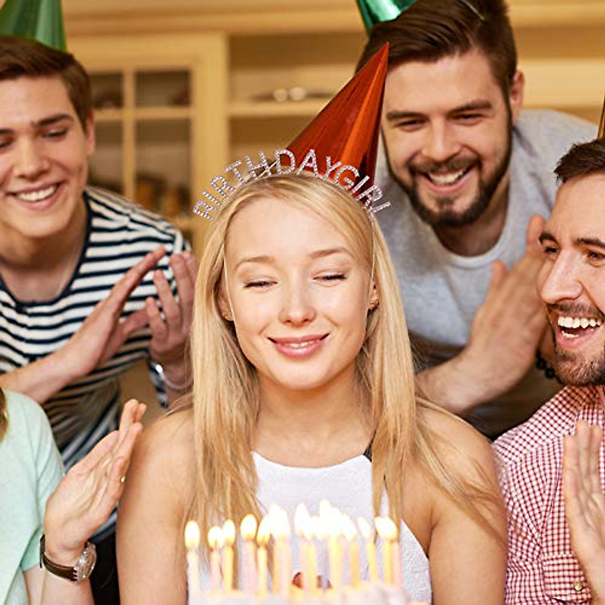 AOPRIE Birthday Crown for Women with Sash Rose Gold Birthday Tiara for Women Birthday Girl Headband Princess Crown Rhinestone Happy Birthday Accessories