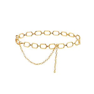 TOPACC Gold Chain Belts for Women Dresses Thick Metal Link Circle Waist Chains Belt for Jeans Skirt Girls Fashion