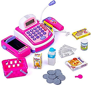 CifToys Cashier Toy Cash Register Playset | Pretend Play Set for Kids | Colorful Children’s Supermarket Checkout Toy with Microphone & Sounds | Ideal Gift for Toddlers & Pre-Schoolers