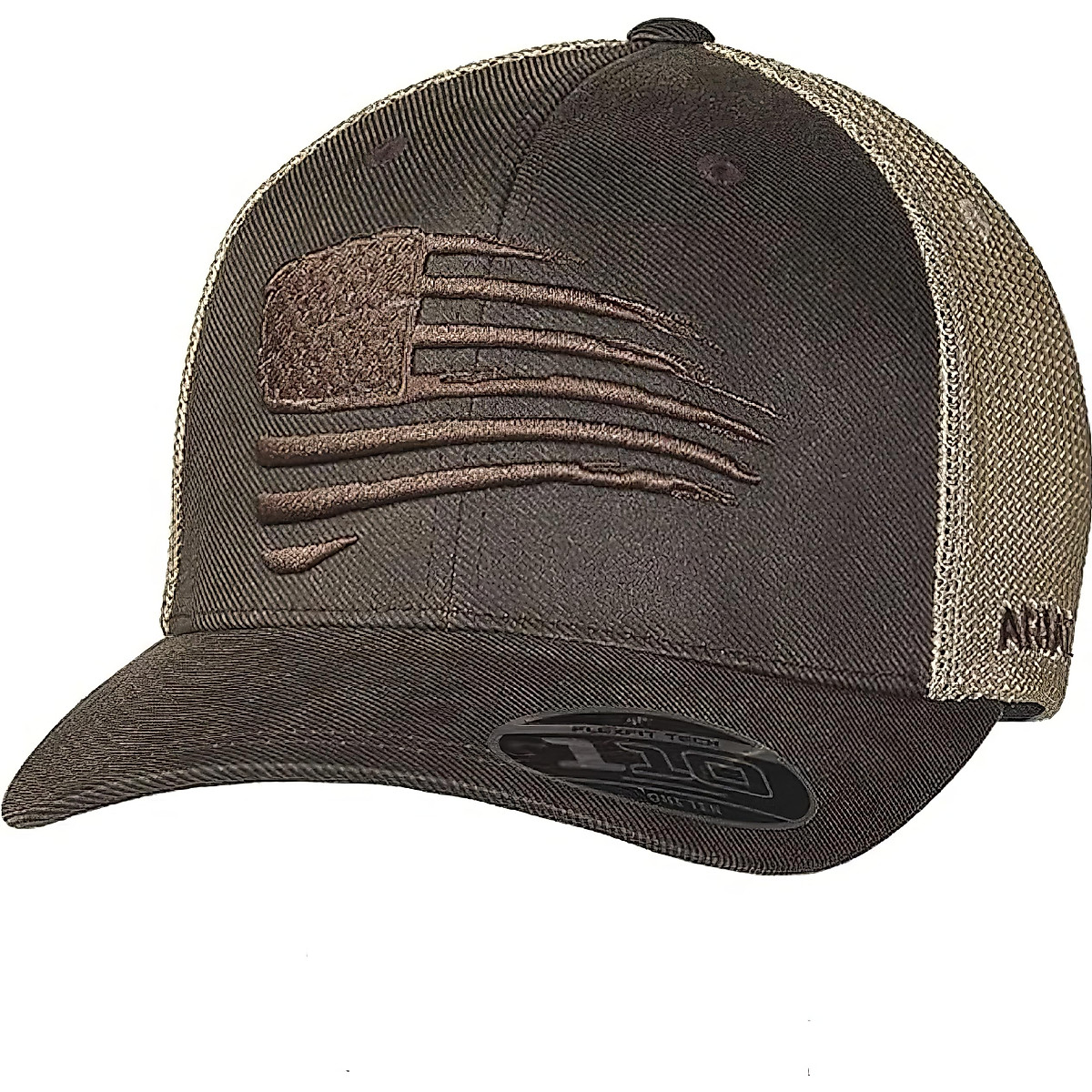 ARIAT Men's Embroidered Flag Snapback Cap, Brown