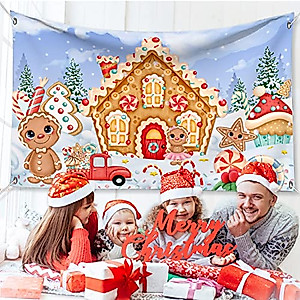 Gingerbread Christmas Decorations Christmas Ginger Bread Backdrop Porch Sign Outdoor Door Banner Holiday Home Office Fireplace Christmas New Year Party Decorations