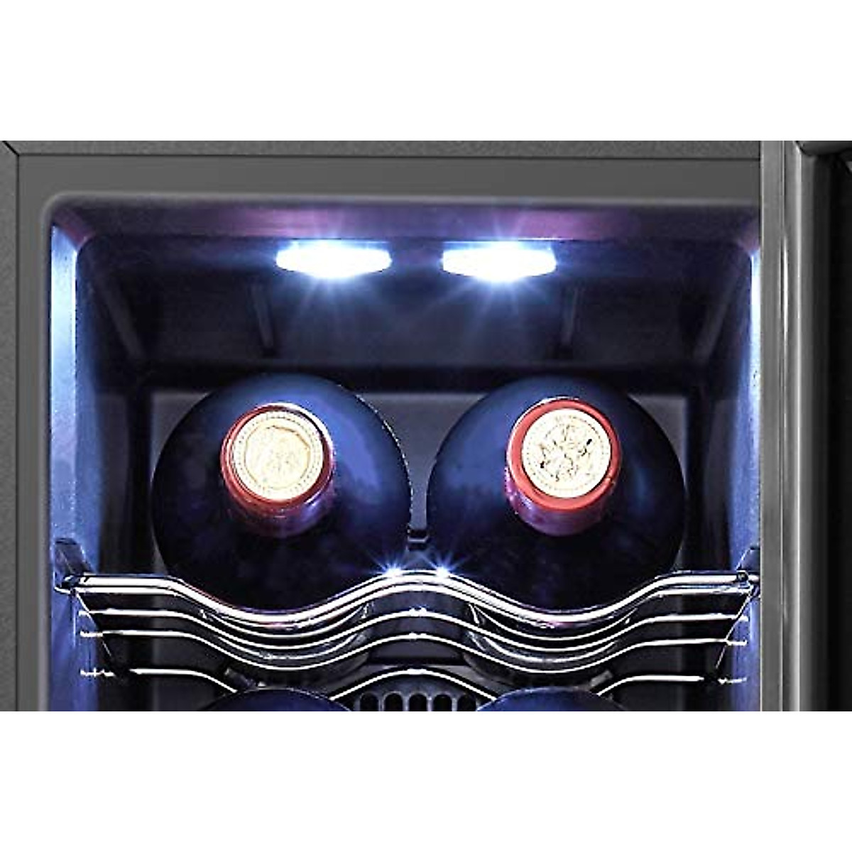 High life DC 12 Bottle Wine Cooler Refrigerator with Thermoelectric Cooling, Optimal Drink Temperature, Iceless, Leakproof, Quiet Mini Fridge, Vertical and Horizontal Storage, Freestanding