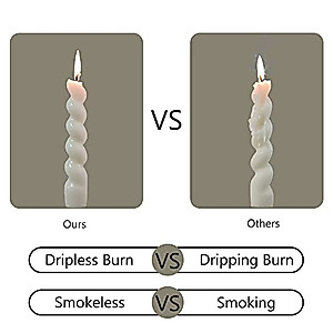 Handmade Candle Sticks Spiral Candles - Gedengni 10 Inch Twisted Taper Candle for Home Dinner Wedding Party Decoration, 2pcs