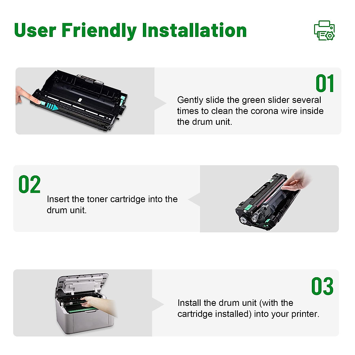 GREENSKY Compatible Drum-Unit Replacement for Brother DR630 DR-630 for MFC-L2700DW HL-L2300D HL-L2360DW HL-L2320D HL-L2340DW HL-L2380DW DCP-L2540DW MFC-L2740DW MFC-L2685DW (Black, 1-Pack)