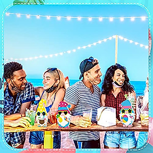 6 Pieces Summer Gnomes Decorations for Home Beach Wooden Gnomes Tiered Tray Decor Freestanding Table Decoration Summer Tabletop Gnomes for Home Party Desk Office Decoration