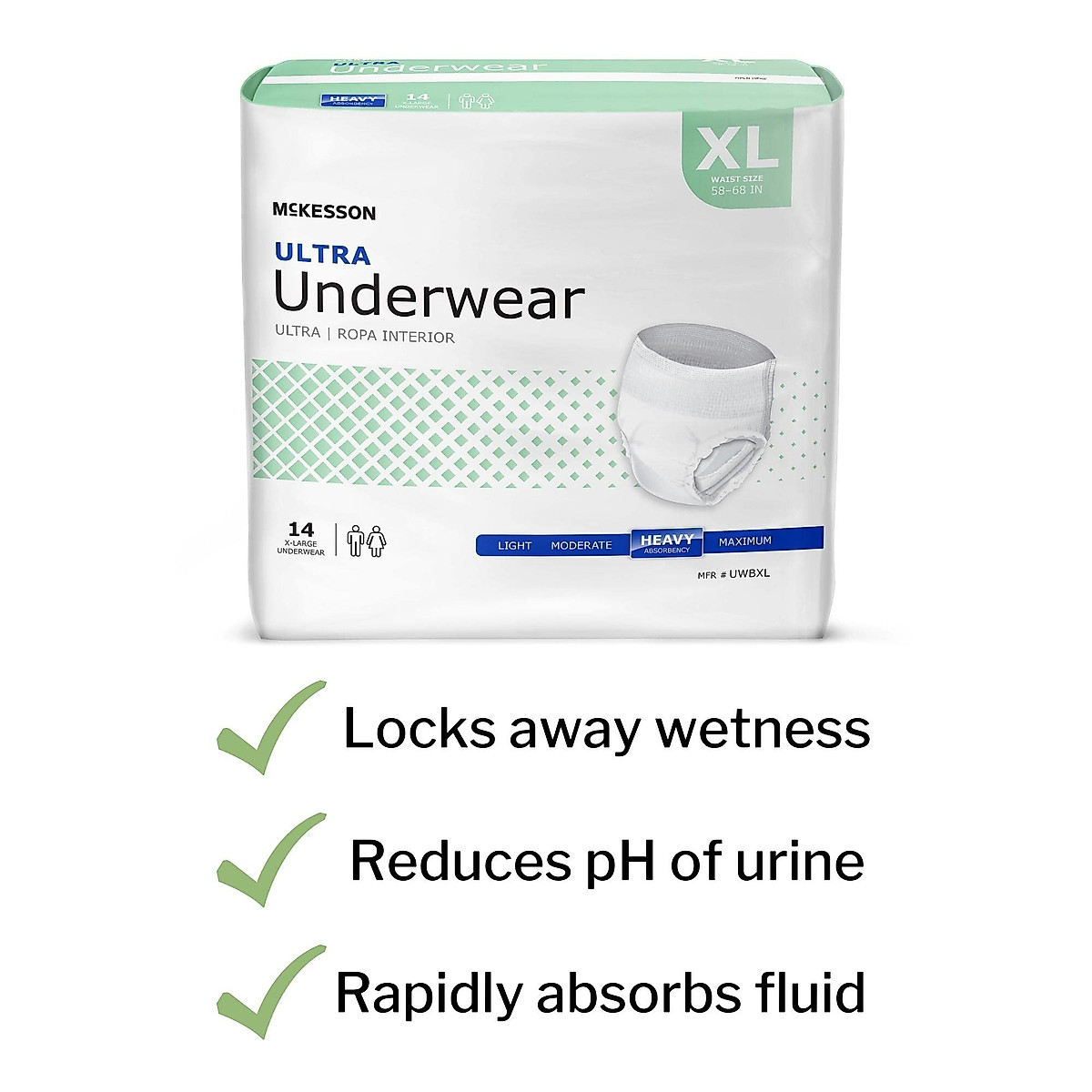 McKesson Ultra Underwear, Incontinence, Heavy Absorbency, XL, 56 Count