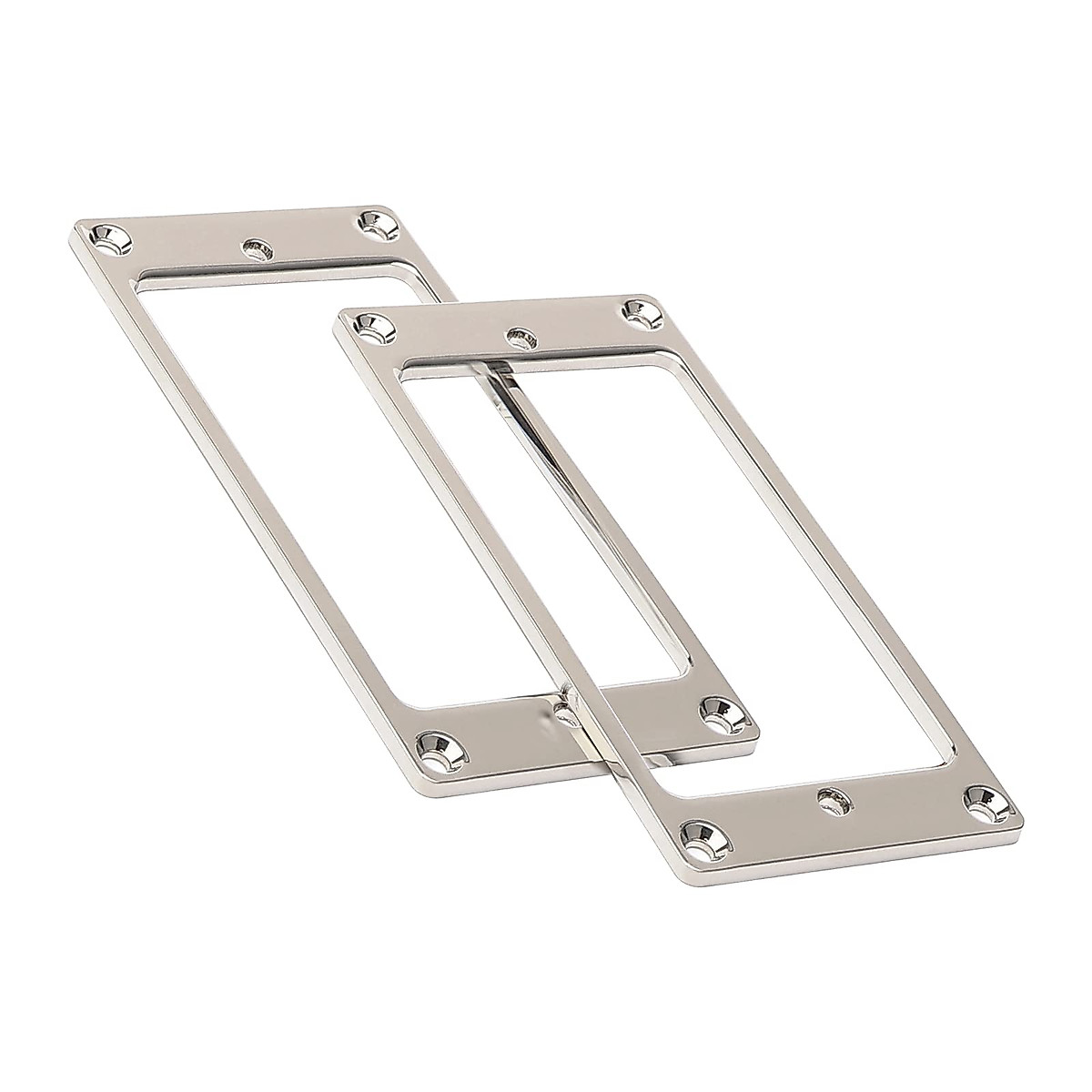 Metal Flat Electric Guitar Humbucker Pickup Ring, Frame Mounting Ring, Bridge Neck Pickups Cover Frame Replacement Part, Pack of 2 (chorme)