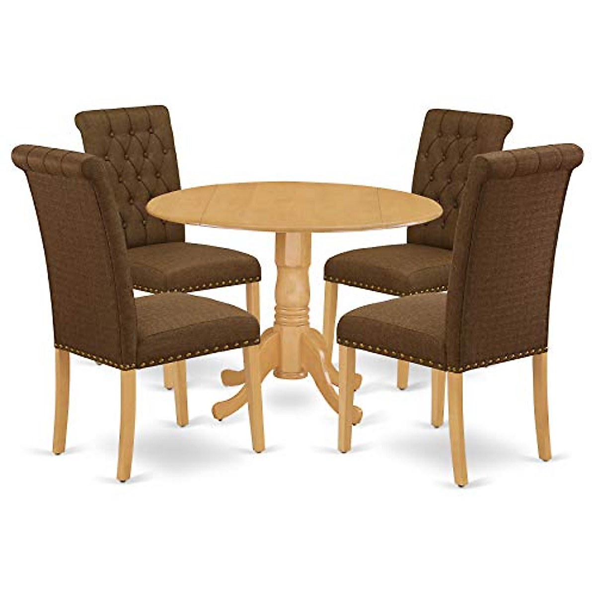 East West Furniture DLBR5-OAK-18 Dinette Set, 5-Piece