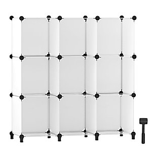 Volnamal 9 Cube Storage Organizer, Closet Clothes Storage Organizer, Modular Cube Shelves Closet Organizers and Storage Shelves, Ideal for Home, Bedroom, DIY Closet Organizer, Bookshelf for Kids