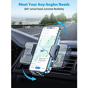 VICSEED [Military Certified] Car Phone Holder Mount, [Strongest Grip & Won't Slip] Air Vent Cell Phone Holder Car Hands Free Easy Clamp Car Vent Phone Mount Fit for iPhone 13 Pro Max Mini All Phones
