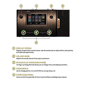 Hotone Ampero One MP-80 Guitar Bass Amp Modeling IR Cabinets Simulation Multi Language Multi-Effects with Expression Pedal Stereo OTG USB Audio Interface