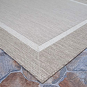 Couristan Recife Stria Texture Indoor/Outdoor Area Rug, 3'9" x 5'5", Champagne-Taupe