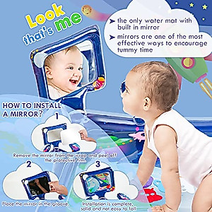 AURUZA Inflatable Tummy Time Mat - Baby Toys for 3 6 9 Months Infant Sensory Development, Tummy Time Toys for Baby Gifts, Great Gift Idea for Newborns