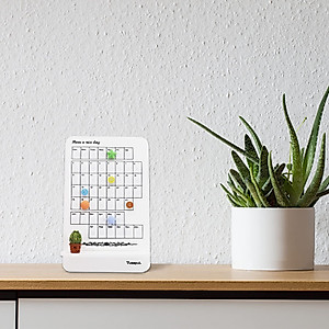 Yuseful Acrylic Desk Calendar - Perpetual Calendar with DIY Planner Magnets - Unique Gifts for Women, Desk Decorations for Women Office, Desk Accessories Aesthetic, Cute Desk Decor(White)