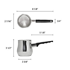 Thunder Group SLTCD012, 12-Ounce Turkish Coffee Decanter, Brewing Coffee Pot Cezve, Espresso Ibrik Briki Stovepot Decanter