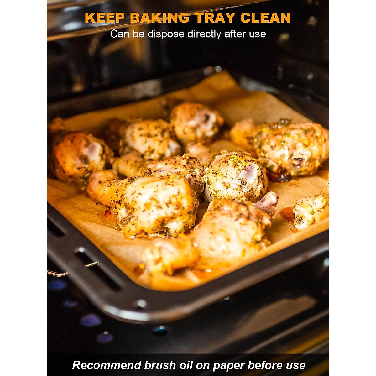 SMARTAKE 200 Pcs Parchment Paper Baking Sheets, 9x13 Inches Non-Stick Precut Baking Parchment, for Baking Grilling Air Fryer Steaming Bread Cup Cake Cookie and More (Unbleached)