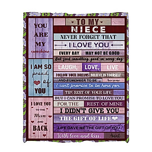 VCXGCF Niece Gifts from Auntie Blanket, Birthday Gifts for Niece, Nieces Graduation Gift Ideas Blankets Throws, Niece Gifts from Aunt,to My Niece Blanket,Best Niece Gifts Ideas 60"x50" ¡­