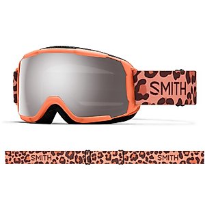 Smith Optics Grom Youth Snow Winter Goggle - Coral Cheetah Print, ChromaPop Sun Platinum Mirror
