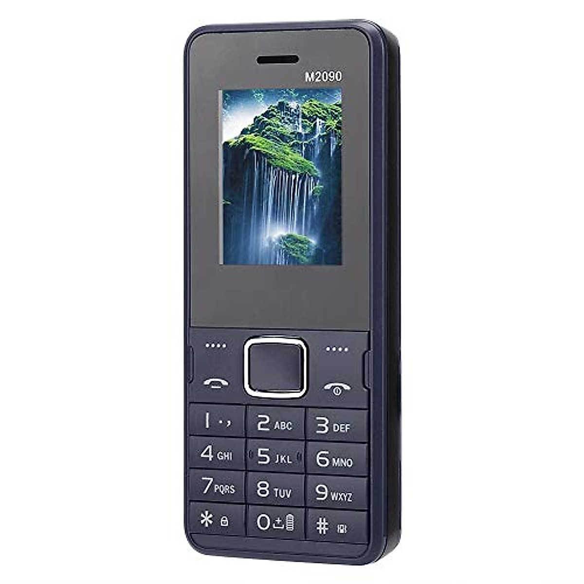 ASHATA M2090 2G Phone, Senior Mobile Phone, 1.7 inch Screen 3000mAh Dual Card Dual Standby, with Whatsapp, Multifunction Cell Phone, 100-240V (Blue)