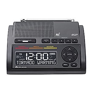 Midland - WR400, Deluxe NOAA Emergency Weather Alert Radio - S.A.M.E. Localized Programming, 80+ Emergency Alerts, & Alarm Clock w/ AM/FM Radio