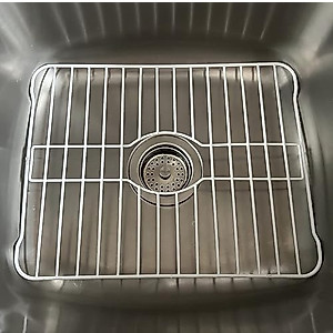 SOFINNI Sink Protectors for Kitchen Sink with White Coating Sink Grate Insert Grid Sink Bowl Drying Rack Small (10.5" x 12.5")