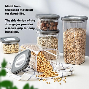 EleganceEssentials Container Set, Canisters Sets for the Kitchen, Flour Sugar Storage Containers, Airtight Food Storage Containers, Food Storage Containers with Lids Airtight (Gray, 6-Piece)