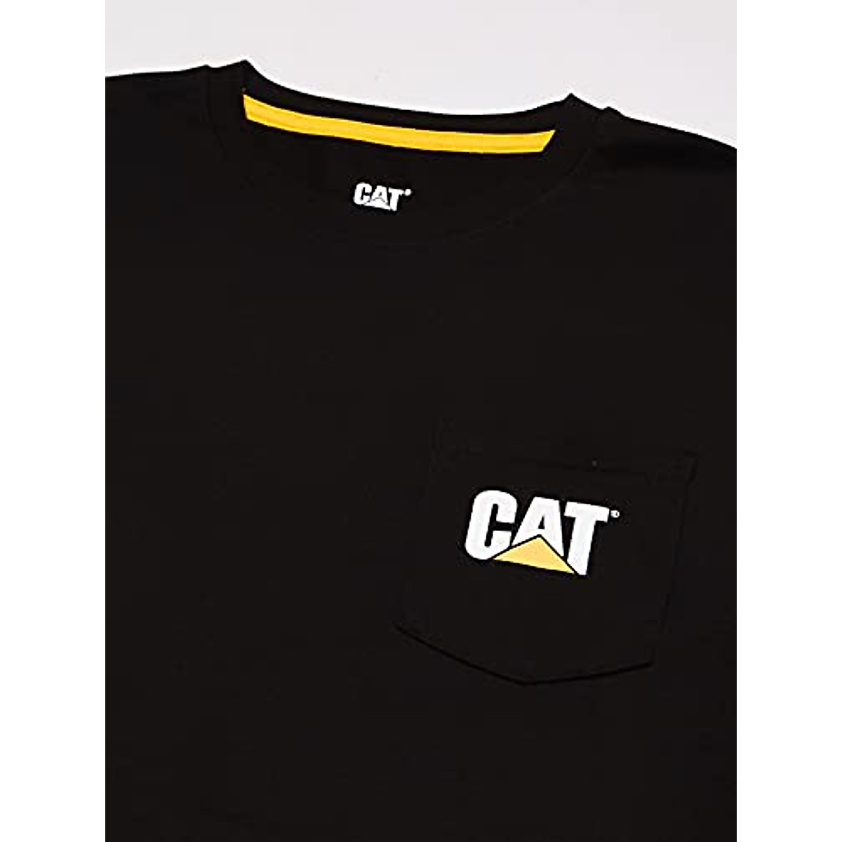Caterpillar Men's Trademark Pocket Long Sleeve T-Shirt (Regular and Big & Tall Sizes), Black, 2X Large