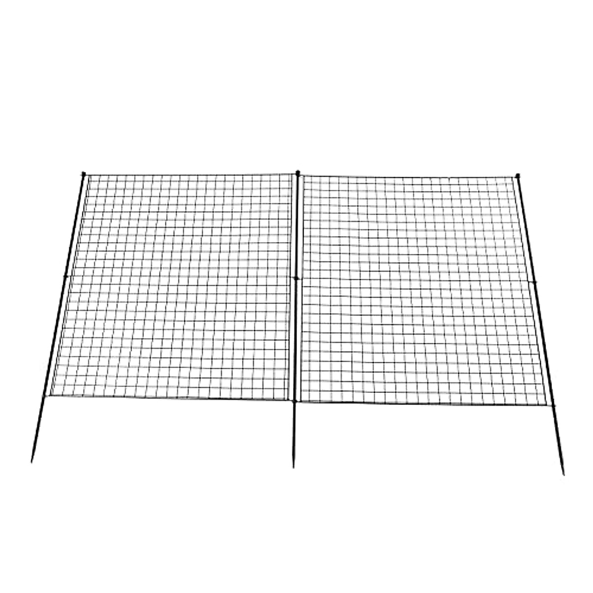 Garden Fence 4 Panels 36"x39" Animal Barrier Decorative Metal Fence with Gate for Dogs Pets Rustproof Temporary Fencing for Yard Patio Landscape Flower Bed, Black