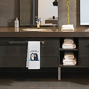 I Like You A Lottle It's Like A Little Except A Lot Cartoon Penguin Bath Towel, Lovely Gifts Decorative Towel,Gifts for Boyfriend Girlfriend Husband Wife Couples Lovers