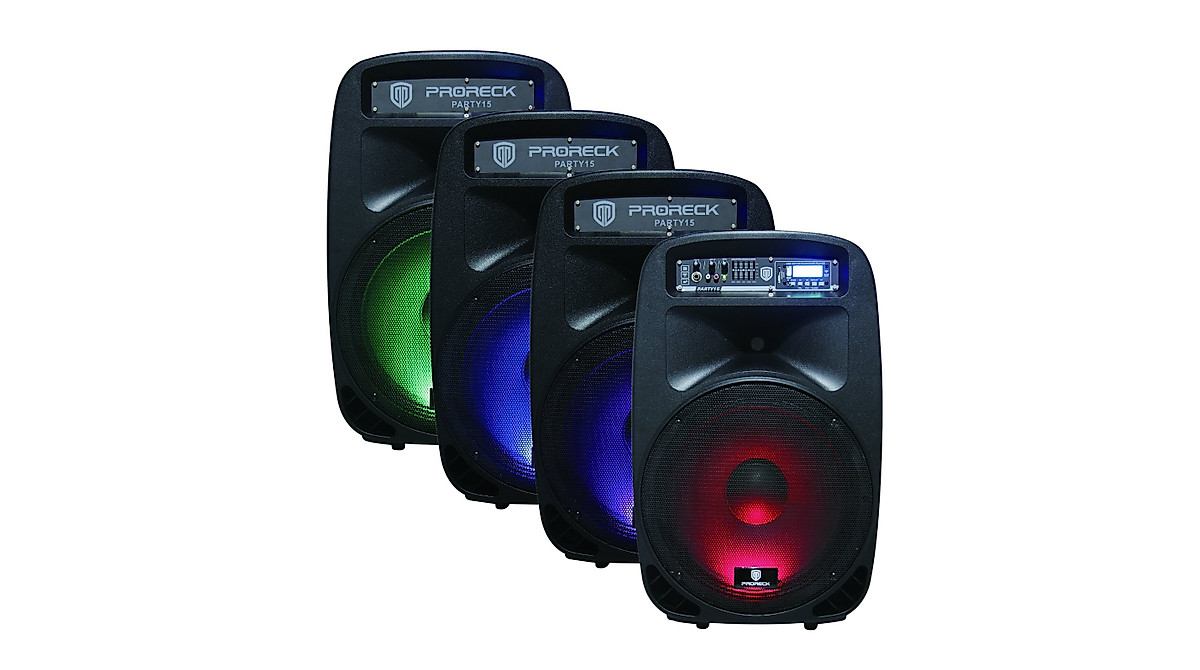PRORECK Party 15 Portable 15-Inch 2000 Watt 2-Way Powered PA Speaker ...