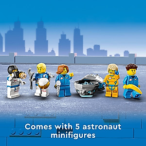 LEGO City Lunar Space Station, 60349 NASA Inspired Building Toy, Model Set with Docking Capsule, Labs and 5 Astronaut Minifigures
