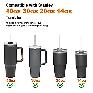 Water Bottle Pouch Silicone Spill Proof Stopper Set Replacement Straws and Tumbler Boot for Stanley H1.0 40oz 30oz Tumbler, Airboat Reusable Straws, Leak Proof Topper Accessories for Stanley Cup