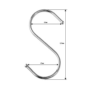 Kaariss® Premium 10-Pack Stainless Steel Round S Shaped Hooks