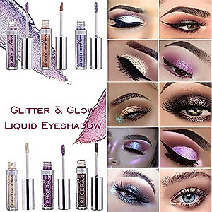 Glitter Eyeshadow，Makeup For Eyes Liquid Shimmer Sparkle Glow Light Colors Pencil Stick Shiny Long Lasting Waterproof Shining Eye Shadow Sets Metallic Pigments Metals Gloss Sparkling Pen Kit (A101)