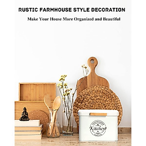 Dishwasher Pod Container with Hinged Lid. Farmhouse Metal Dishwaser Pods Holder for Kitchen Cabinet Organizer. Modern Kitchen Decor and Accessories. Dishwasher Detergent Tablet Storage(Cream)