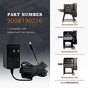 Replacement Part 9004190216 for Masterbuilt Power Adapter, Compatible With Masterbuilt Gravity Series 560/800/1050 XL Grills & Smokers