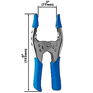 Lot of 12-6" inch Spring Clamp Large Super Heavy Duty Spring Metal Blue - 2.5 inch Jaw opening