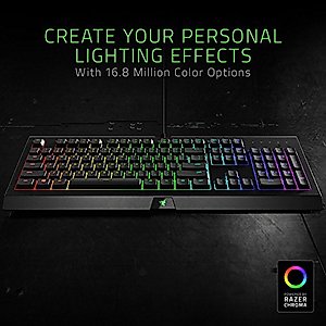 Razer Cynosa Chroma Gaming Keyboard: Individually Backlit RGB Keys - Spill-Resistant Design - Programmable Macro Functionality - Quiet & Cushioned