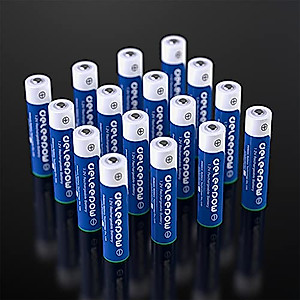 Deleepow Rechargeable AAA Batteries 1100mAh 1200Cycles Nimh AAA Rechargeable Batteries 1.2V 1200Cycles 16-PCS(Only Battery)