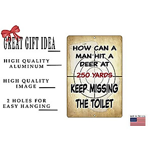 Rogue River Tactical Funny Hunting Metal Tin Sign Wall Decor Man Cave Bar Bathroom Hit a Deer Sign