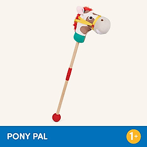 Battat – Classic Hobby Horse – Plush Stick Horse – Wooden Pole & Sensory Textures – Realistic Sounds – 2 Years + – Pony Pal