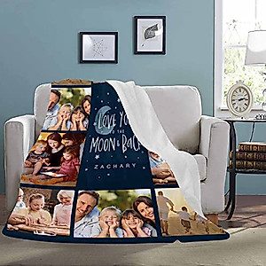 Artsadd Custom Multi Photos Blanket Fun Christmas Birthday Gift for Adult Women Men Personalized Picture Throw Blankets