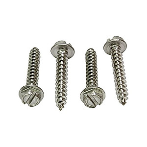 Bolt Dropper No 8 X 1 Stainless Slotted Hex Washer Head, (100 pc), 18-8 (304) Commercial Grade Corrosion Resistant Stainless Steel Screws Choose Size