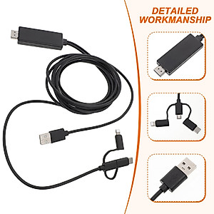 UKCOCO 1M 3 in 1 USB Female to HDMI Male Charger Cable Splitter Adapter Converter with USB Power for Windows and Android Data Transfer (Black)