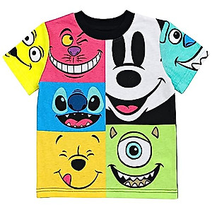 Disney D100 Stitch Mickey Mouse Winnie The Pooh Toddler Boys T-Shirt Multicolor 2T