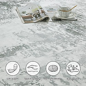 BALAPET 10x14 ft Modern Abstract Area Rug for Living Room Bedroom, Large Machine Washable Floor Carpet with Non-Slip Backing for Indoor Office Dining Room, Boho Home Deco Non-Shedding, Grey