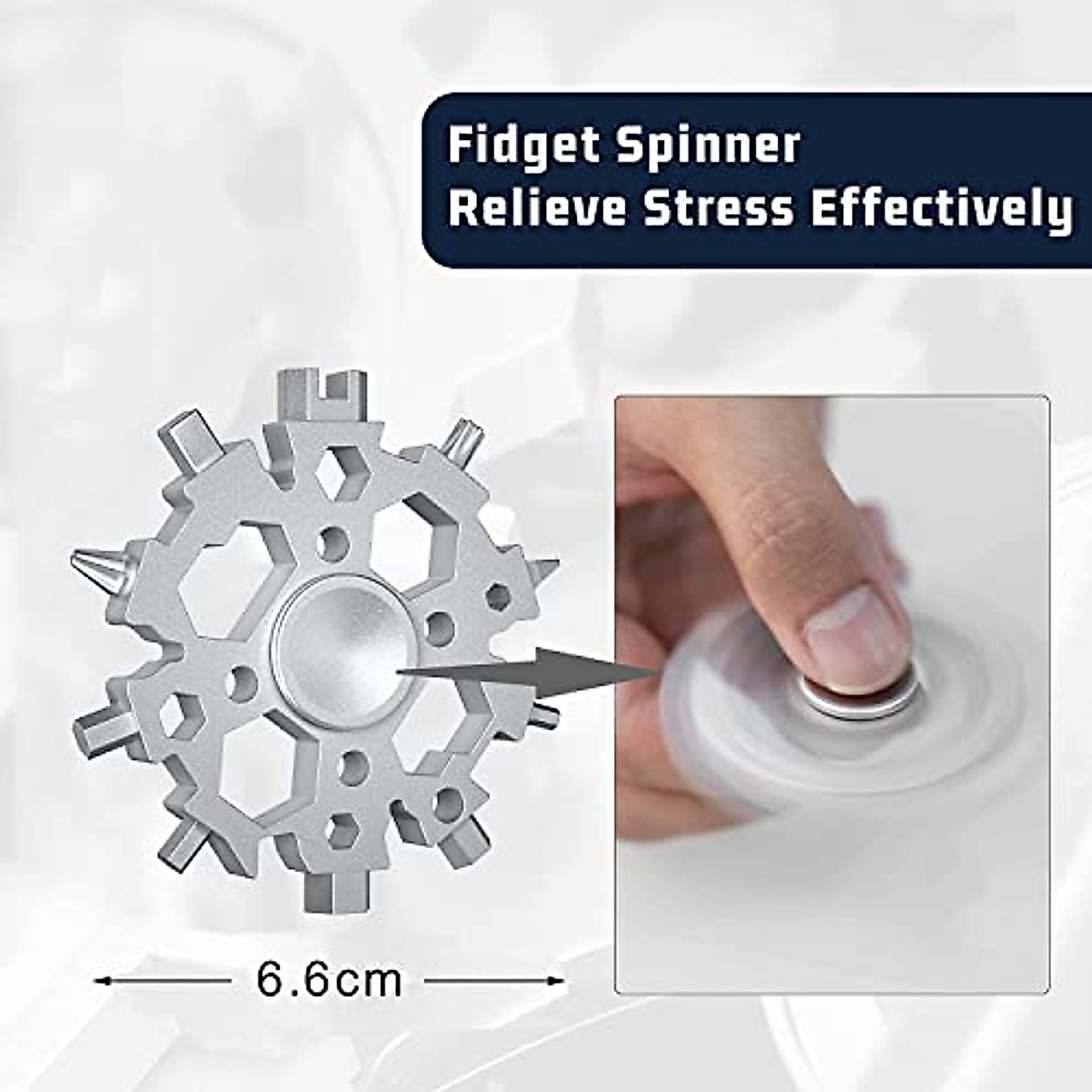 Stocking Stuffers for kids, 23 in 1 Snowflake Multitool Funny Christmas Gifts for Men, dads, teens, adults (Silver)