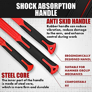 C&T 6-Piece Hammer Set, Fiberglass Handle & Mallet Set, With Shock Reduction Grip, Metal Working | Garage Home Kit | Mechanic Tools | Sledge Hammer | blacksmith Hammer | Ball Peen Hammers | Hand Tools