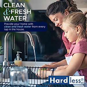 Hardless NG4 Whole House Water Filter - Salt-Free Water Softener Alternative- Reduces Limescale, Sediment & More- Compact, Easy to Install- Comes with 3/4" Inlet/Outlet- Home Water Filtration System