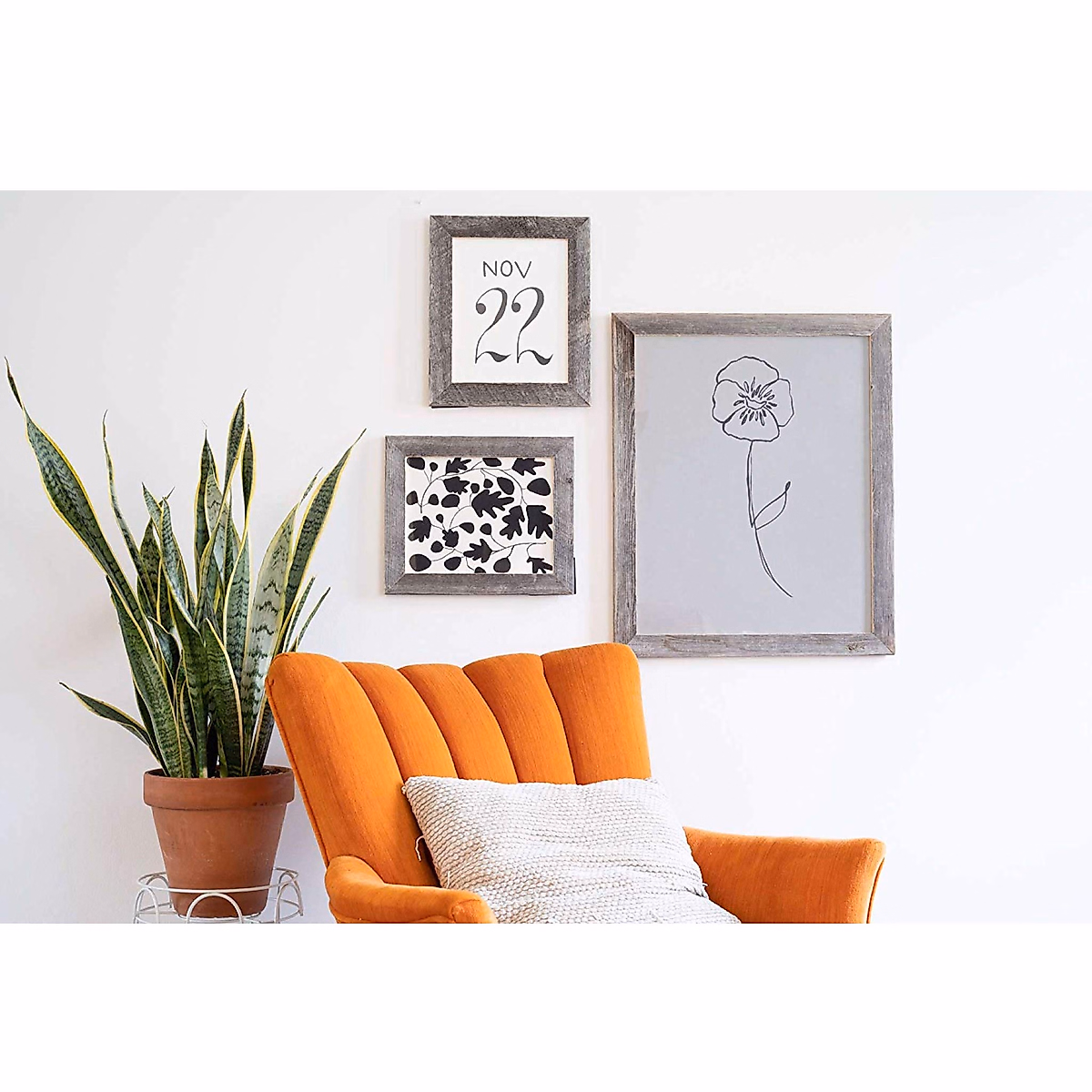 BARNWOODUSA Farmhouse 16x20 Picture frame 1 1/2 inch Molding 100% Reclaimed Wood Rustic Natural Weathered Gray